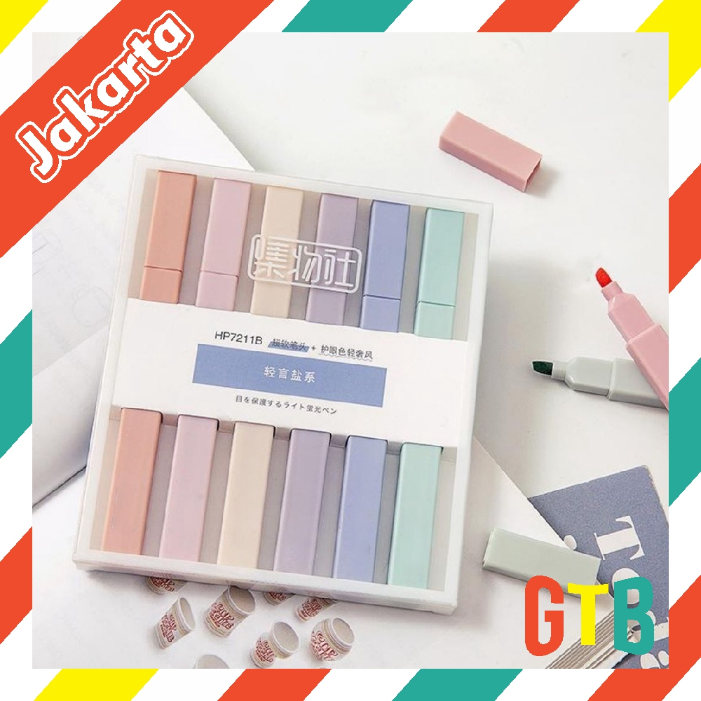 Jual GTB Highlighter Morandi Set 6pcs Pastel Color S104 | Shopee Indonesia