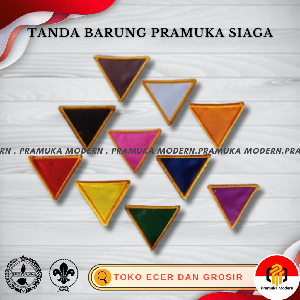 Jual Tanda barung pramuka 10 warna lengkap / Tanda barung Siaga / Tanda ...