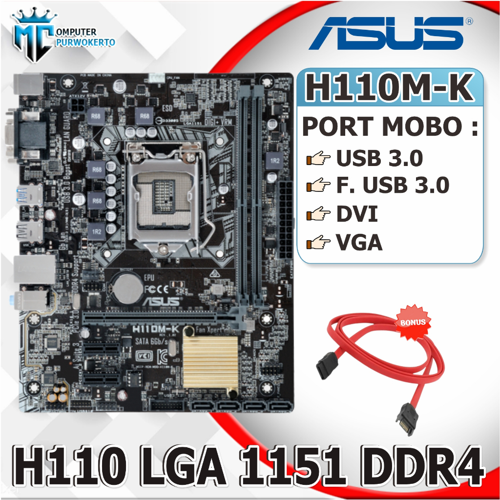 Jual Mainboard Motherboard Mobo Intel H110 1151 Asus DDR4 | Shopee Indonesia