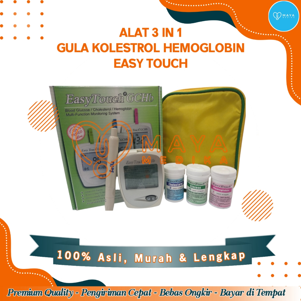 Jual Alat 3 in 1 Cek Gula Darah Kolesterol Hemoglobin Easy Touch ...