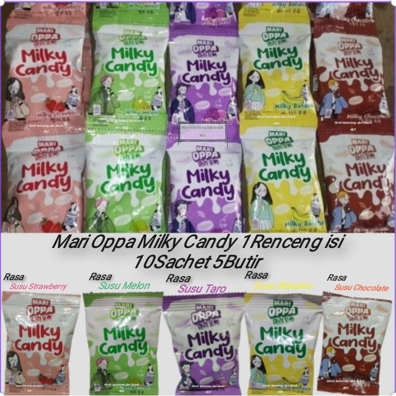 Jual Mari Oppa Milky Candy Permen Susu Rasa Buah 1 Renceng isi 10 ...