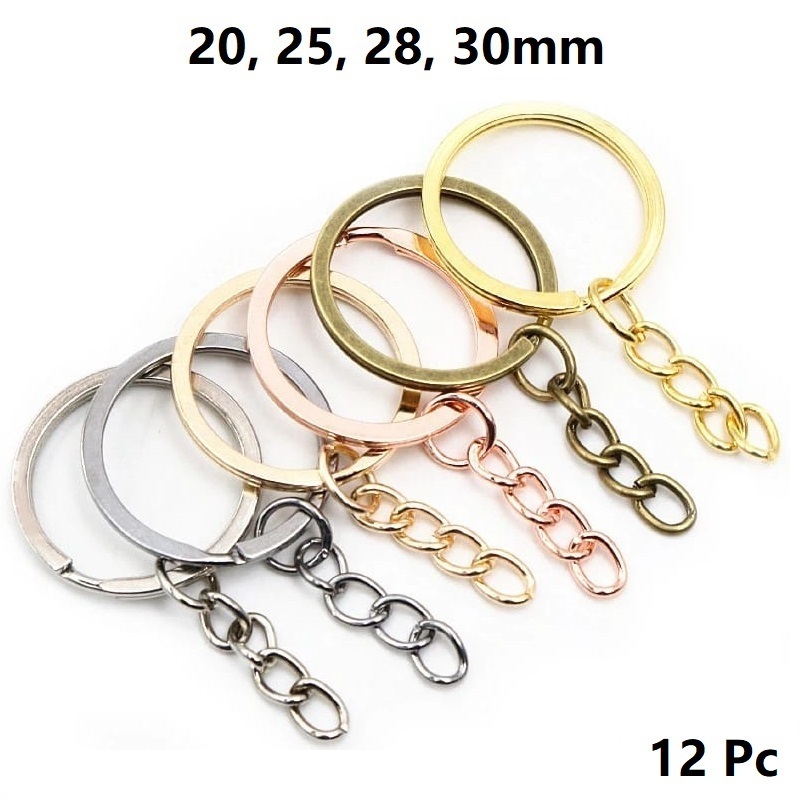 Jual Ring Gantungan Kunci Gepeng Rantai Uk 20- 30mm Harga/12pc | Shopee ...