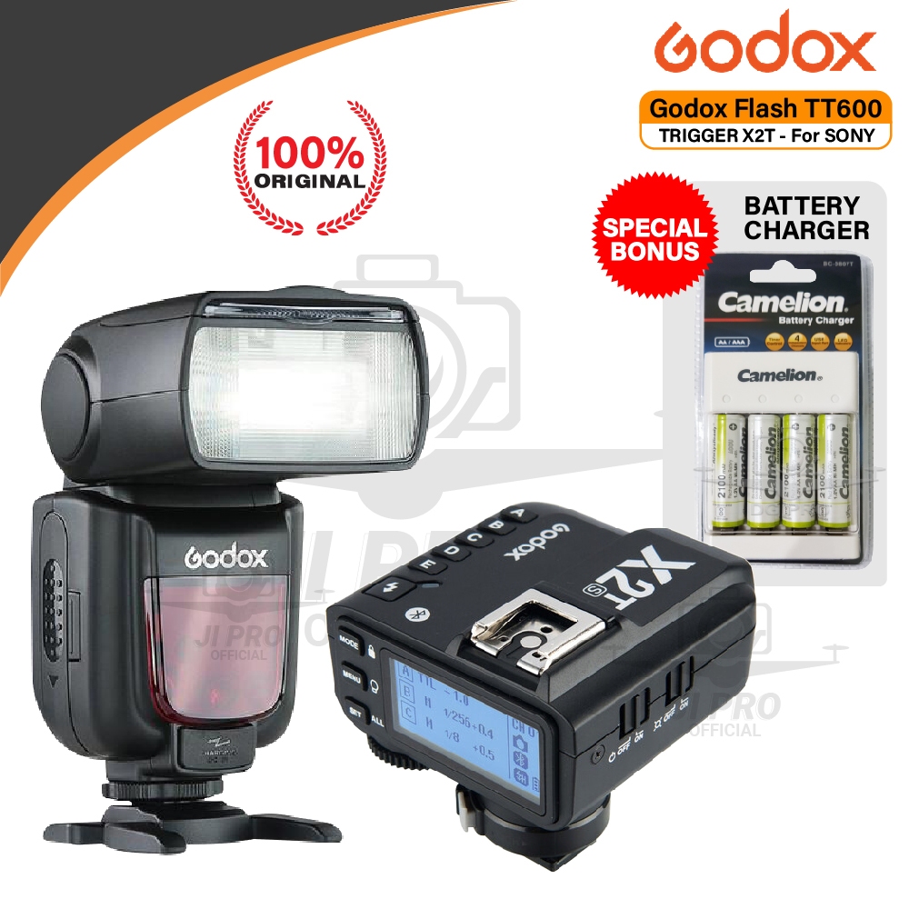 Jual Godox Flash TT600 & X2T - Lampu Flash TT 600 Paket Trigger X2-T | Shopee Indonesia