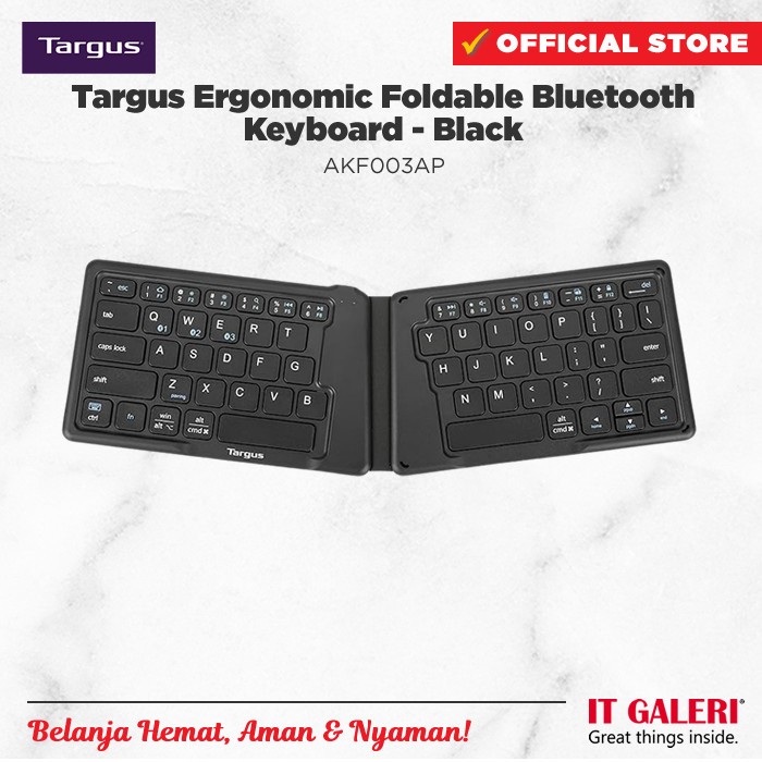 Jual Targus Ergonomic Foldable Bluetooth Keyboard - Black | Shopee ...