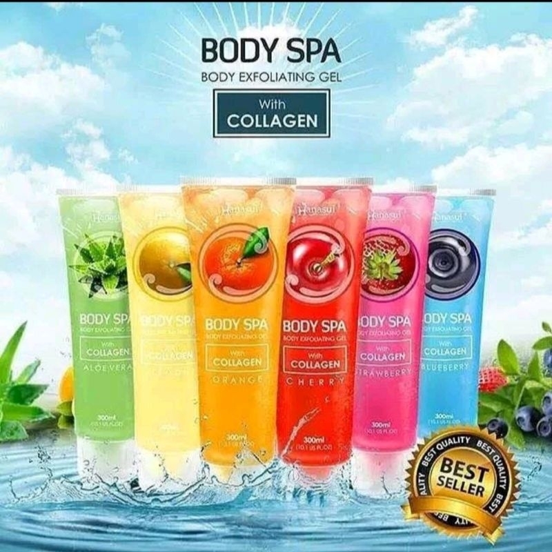 Jual HANASUI Body Spa Body Exfoliating Gel With Collagen | Gel Perontok ...