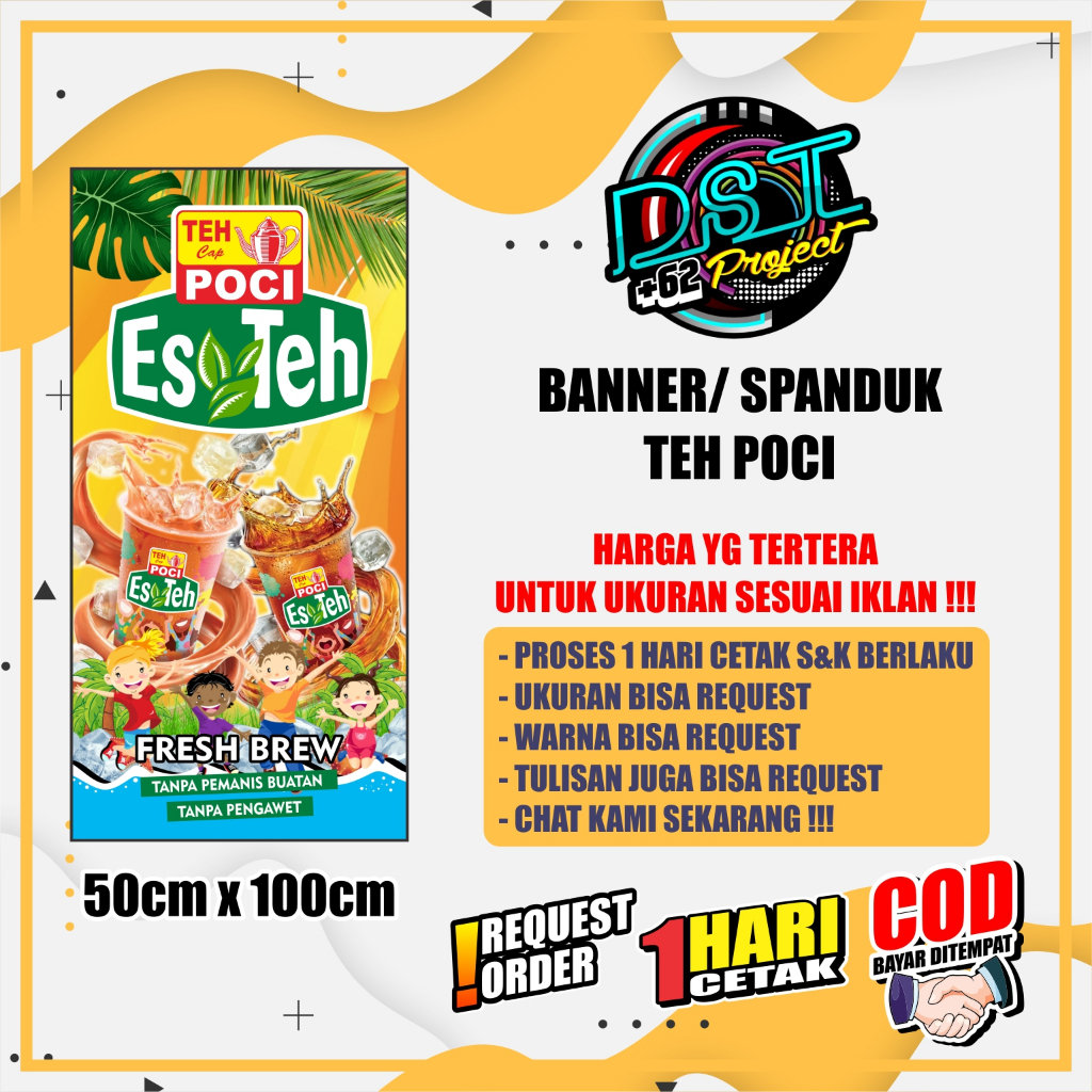 Jual BANNER / SPANDUK TEH POCI 50 X 100 | Shopee Indonesia