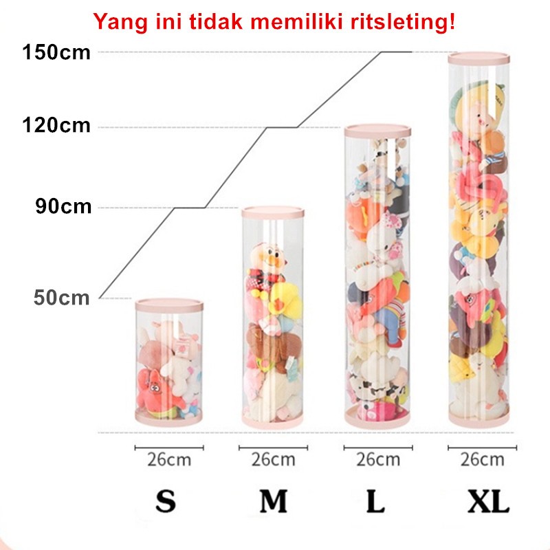 Jual Doll Storage Bucket with Zipper Transparan Tabung Storage ...