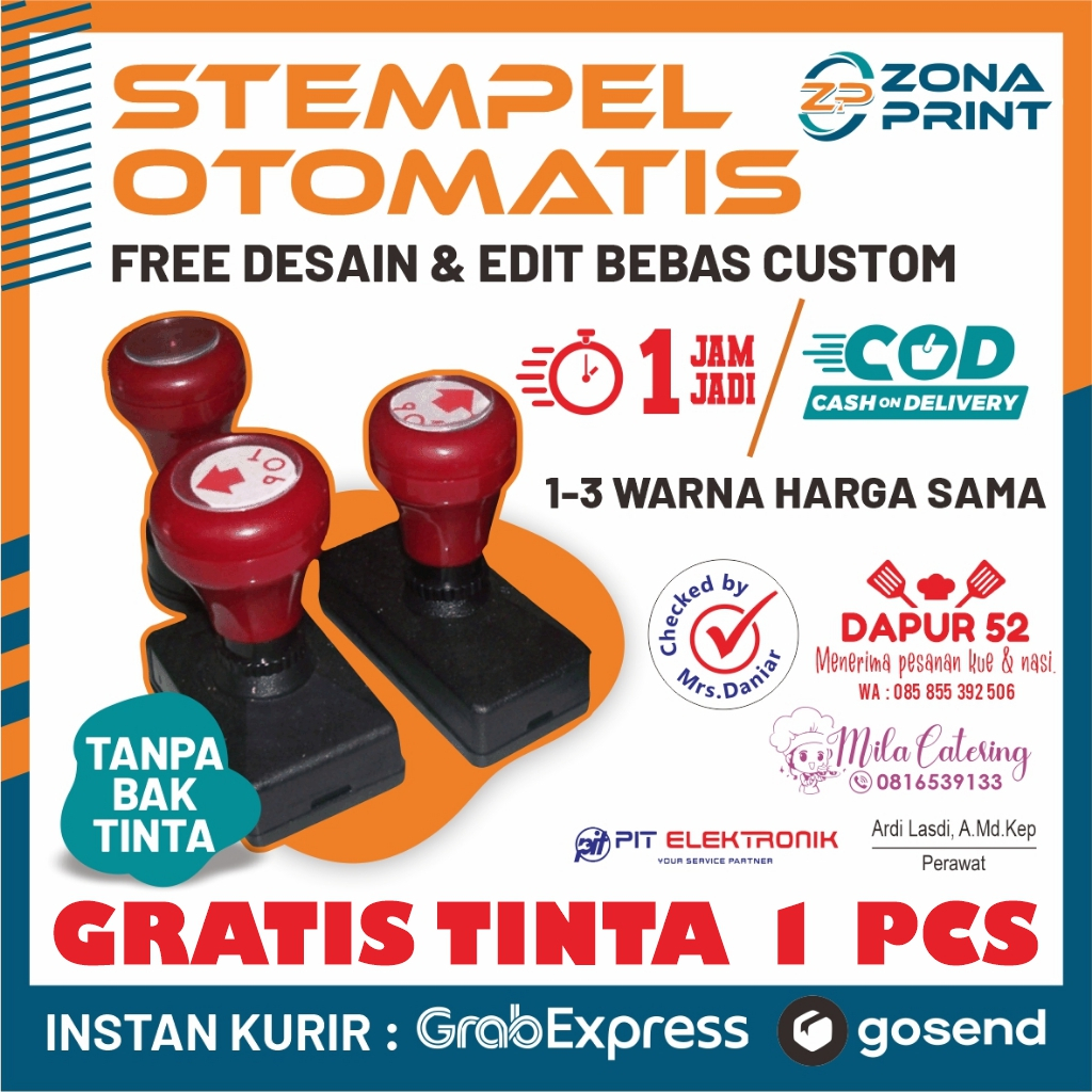 Jual Stempel otomatis logo, stempel lunas, stempel tanda tangan, stempel legalisir, nama toko ...
