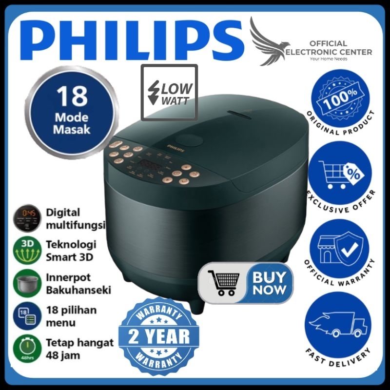 Jual Philips Digital Rice Cooker 1 8l Hd4515 91 Hd4515 Super Lowwat 18