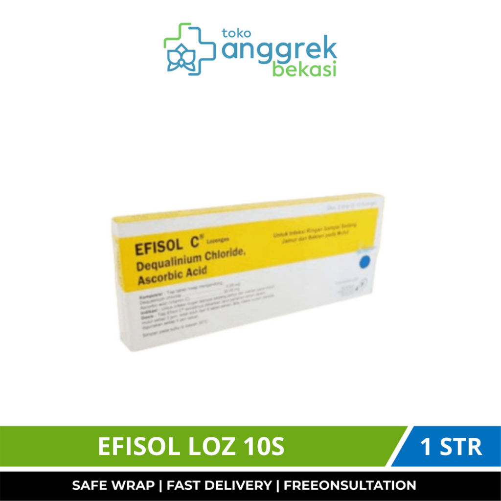 Jual EFISOL LOZ 10 TABLET/ OBAT RADANG TENGGOROKAN/TABLET HISAP/OBAT ...