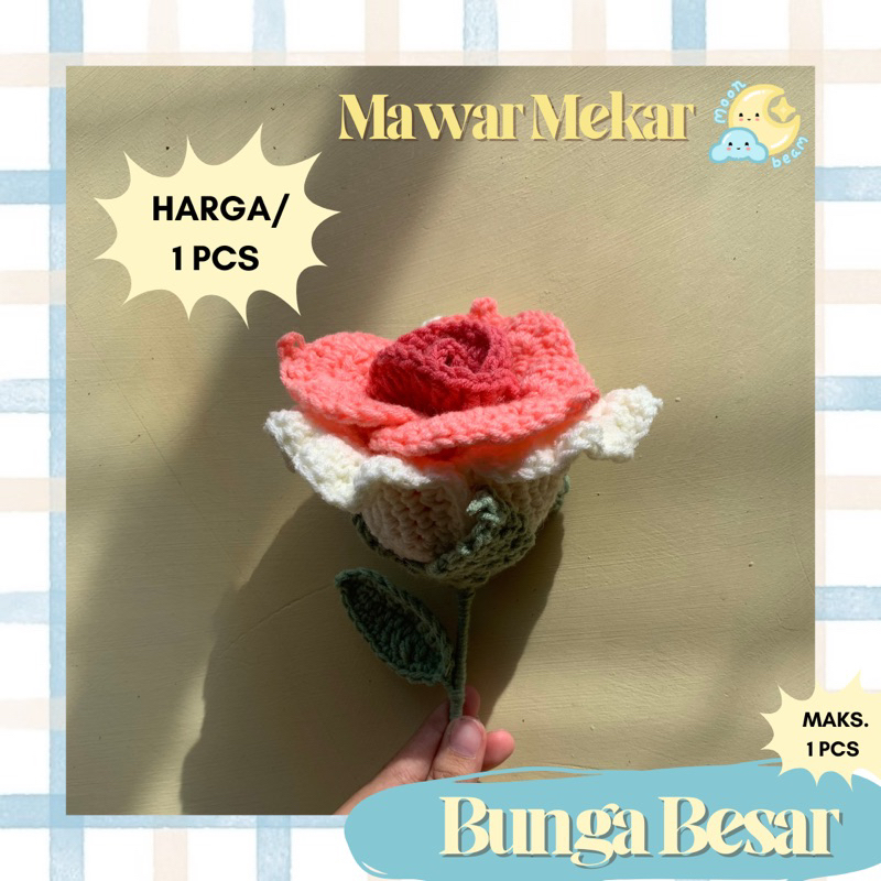 Jual CUSTOM BY REQUEST Crochet Bouquet Large / Buket Bunga Rajut Large ...
