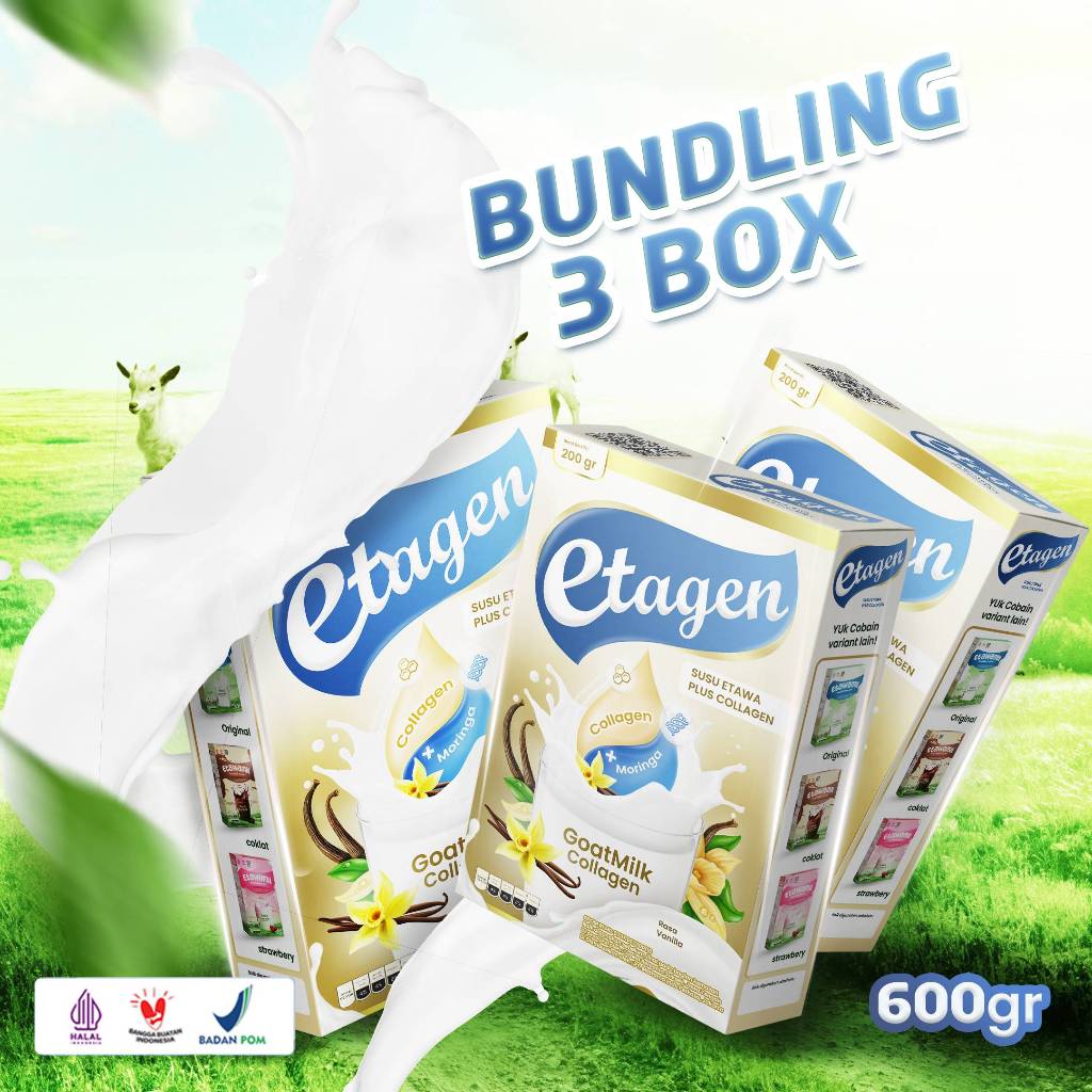 Jual 3 BOX ETAGEN SUSU COLLAGEN Kolagen Milk Merawat Kulit Wajah VANILA ...