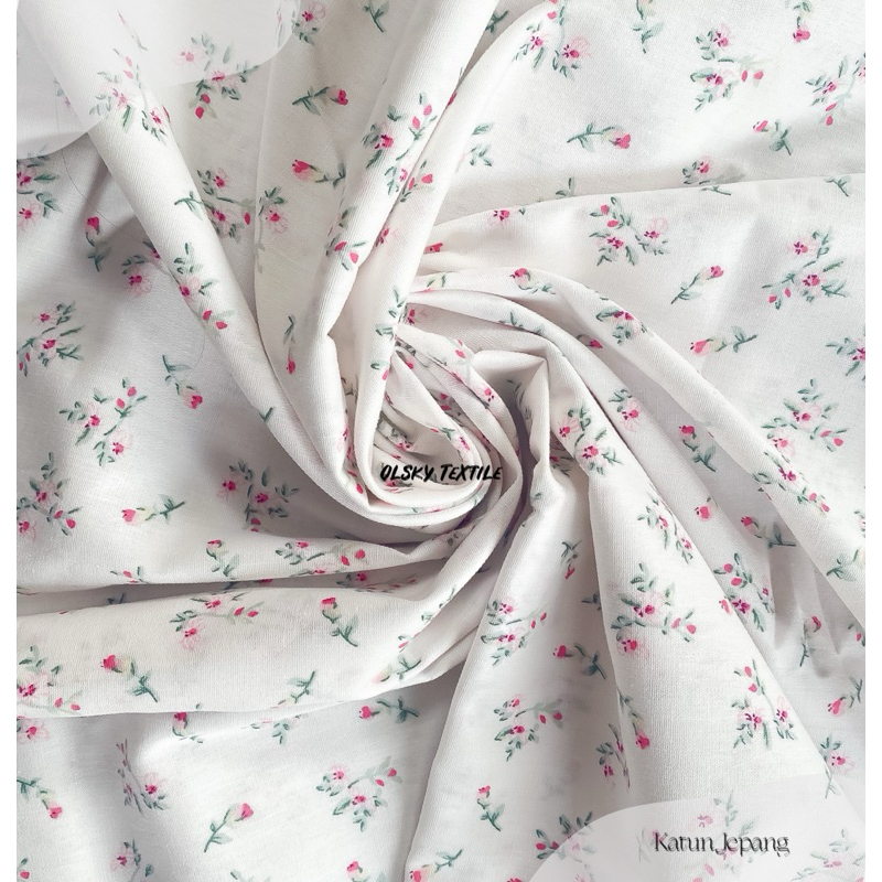 Jual Kain Katun Jepang Motif Bunga Tulip JD 07 | Shopee Indonesia