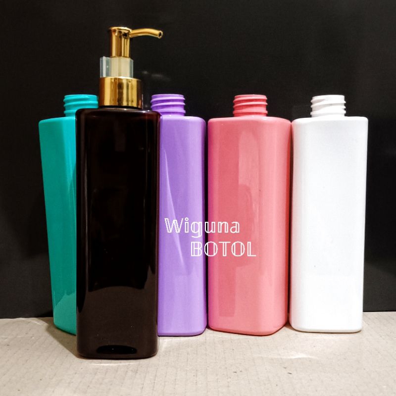 Jual Botol Pump Clip Oil Gold 500ml Model Kotak / Botol Pet 500ml Kotak Tutup Pump Clip Oil Gold ...