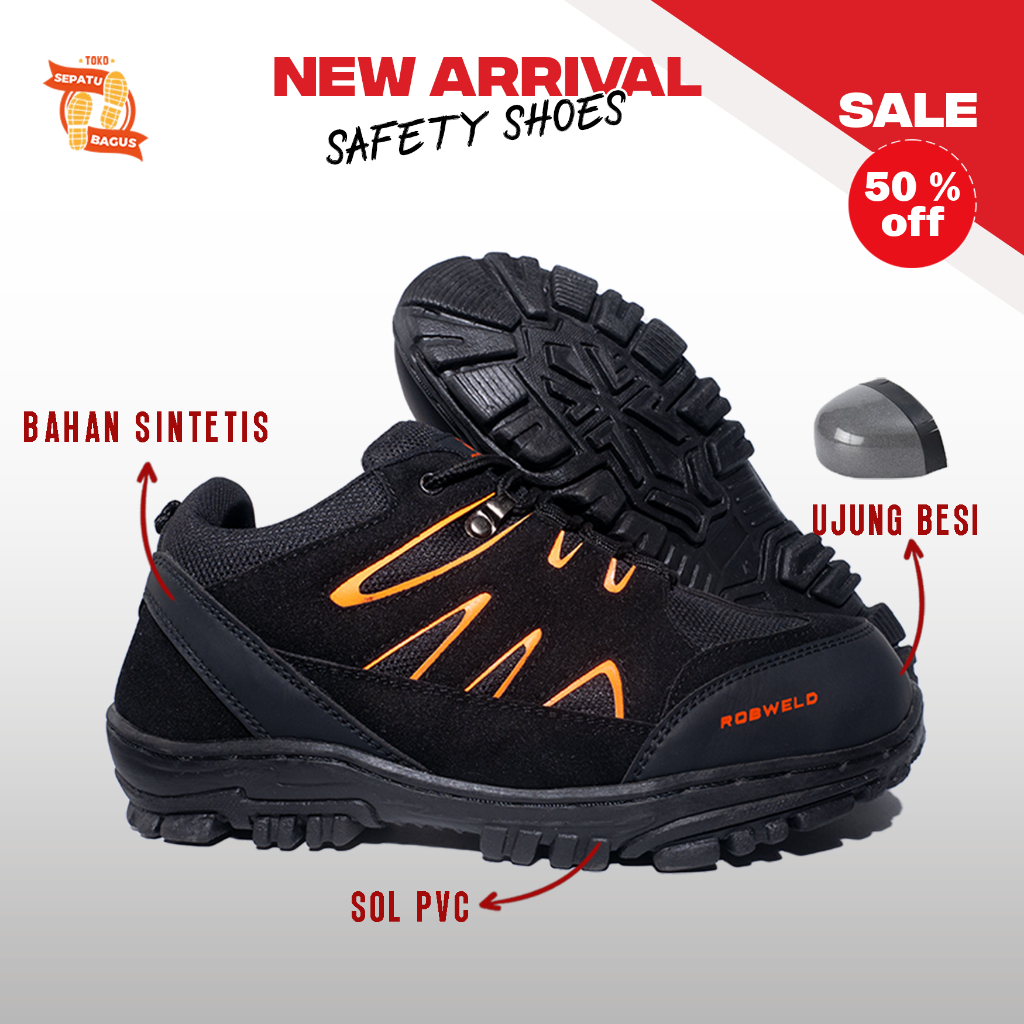 Jual Sepatu Safety Pria Low Pendek Ujung Besi Kerja Proyek Lapangan ...