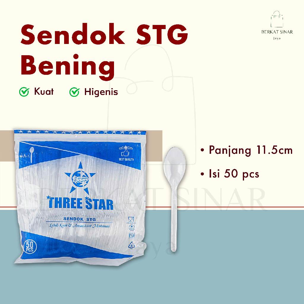 Jual SENDOK STG SEDANG/SENDOK TEH BENING THREE STAR ISI 50 PCS | Shopee ...
