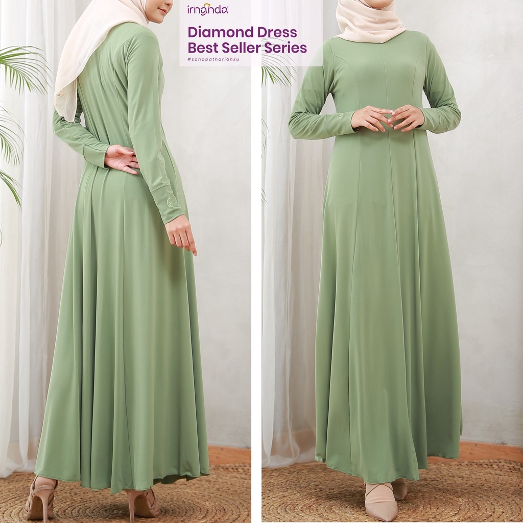 Jual Irnanda Gamis Diamond Dress Polos Jersey Spandex Premium Tebal ...