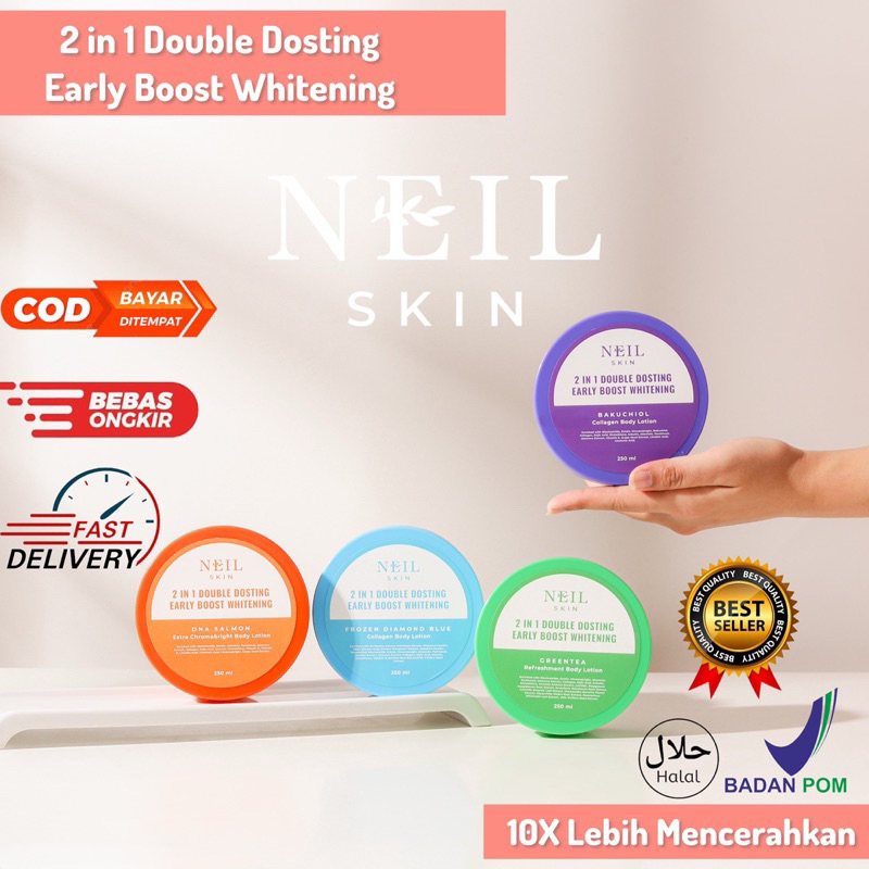 Jual NEIL SKIN - 2 IN 1 DOUBLE DOSTING WHITENING BOOSTER 250ML / LOTION SIANG DOSTING | Shopee ...