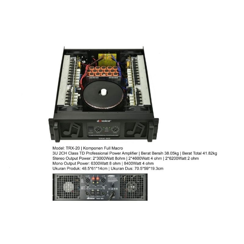 Jual Power dB Voice TRX 20 Original Amplifier dBVoice TRX20 Class TD ...