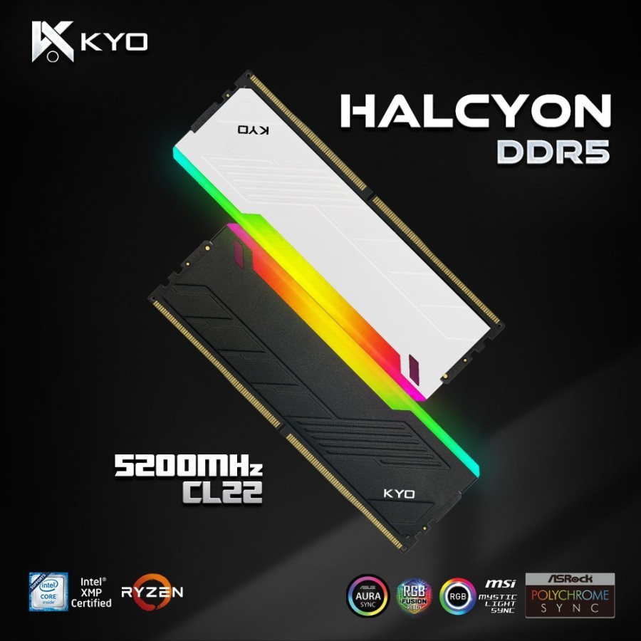Jual RAM KOMPUTER KYO HALCYON RGB DDR5 PC 41600 5200Mhz 32GB 2x16GB ...