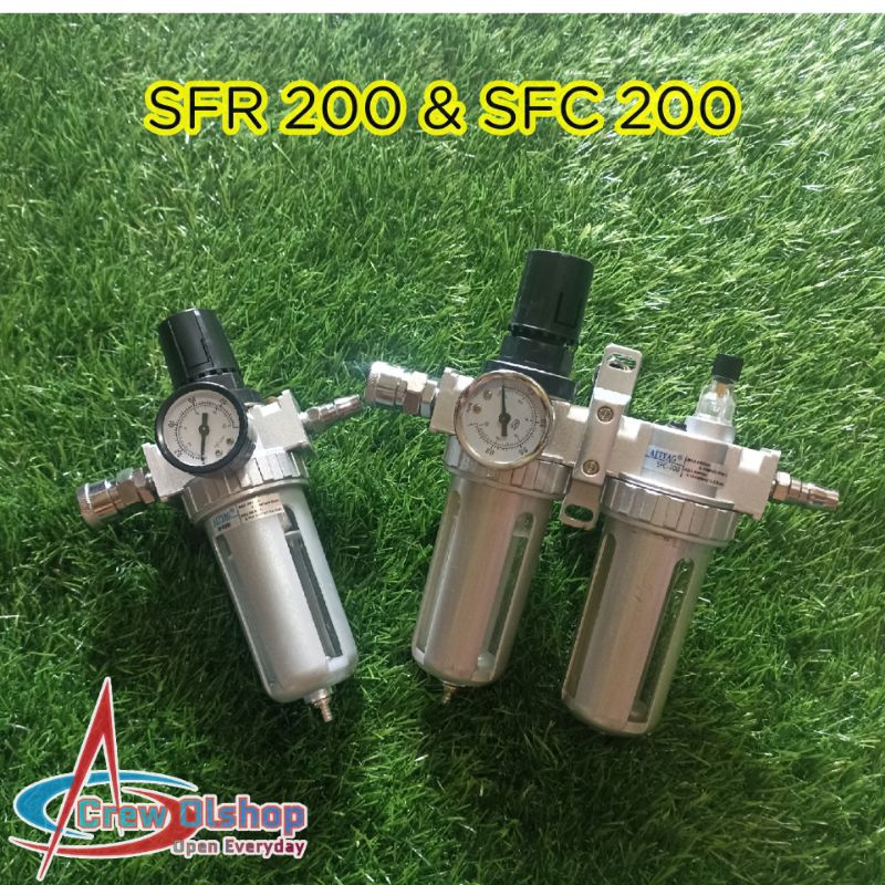 Jual Air Filter Regulator Saringan Kompresor Single dan Double Tabung SFR200 SFC200 plus Coupler ...