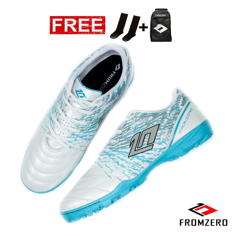 Jual Fromzero - Sepatu Futsal Fromzero Starkia Xtervolt IN White blue Original | Shopee Indonesia