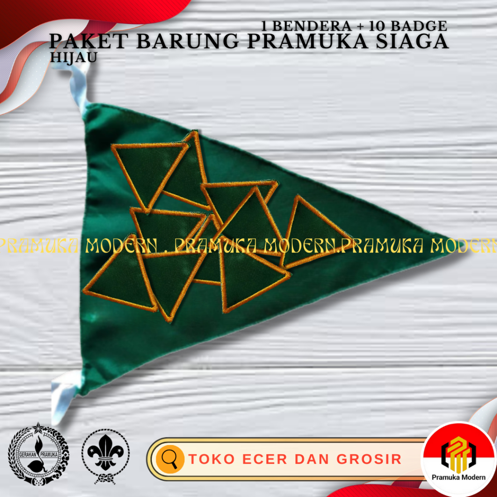 Jual paket hemat bendera & tanda barung (1 bendera + 10 badge) pramuka ...