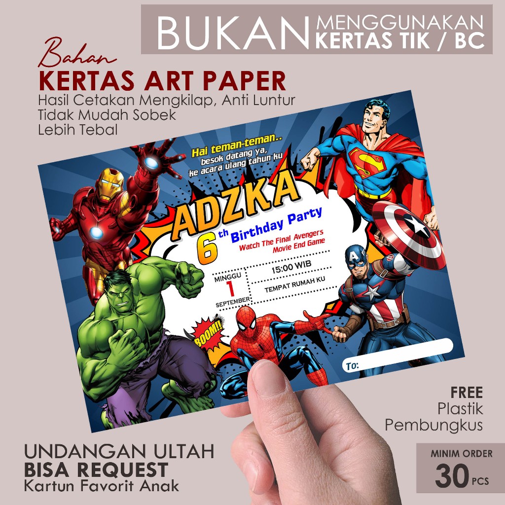 Jual UNDANGAN ULTAH ANAK COWOK BISA DIKASIH FOTO ANAK - KARTU UNDANGAN ULANG TAHUN ANAK LAKAI ...