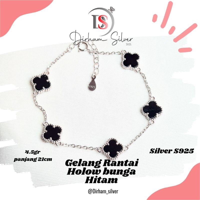 Jual Gelang Rantai Hollow Bunga Hitam | Shopee Indonesia