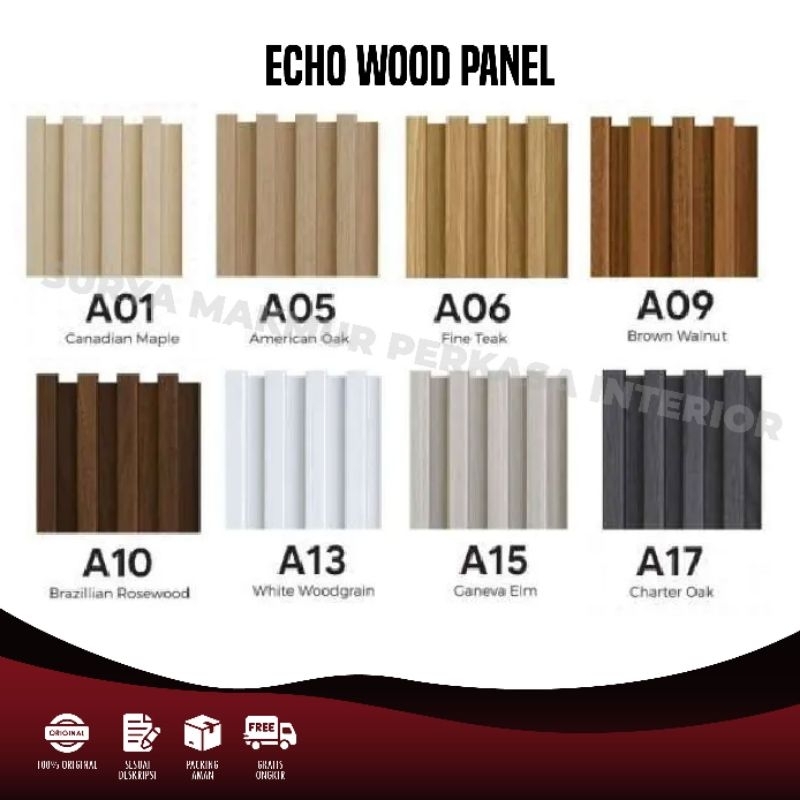 Jual ECHO Wood Panel Wall Panel PVC Ukuran 2.95m x 17cm / Kisi Kisi ...