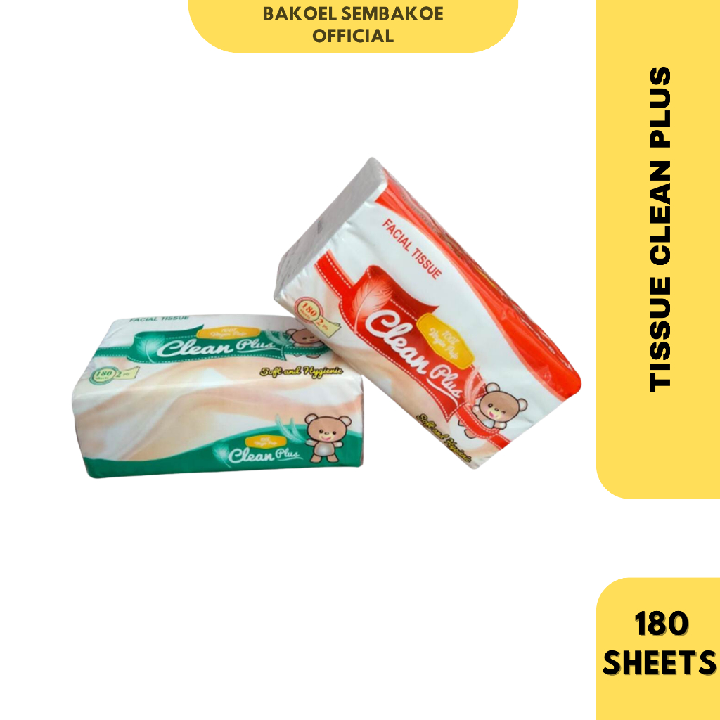 Jual TISSUE CLEAN PLUS 180 SHEET 2 PLY | Shopee Indonesia