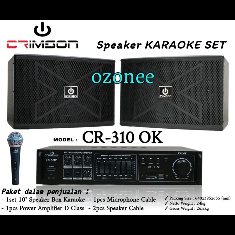 Jual Paket Speaker Karaoke 10 Inch CRIMSON CR-310 OK Original | Shopee Indonesia