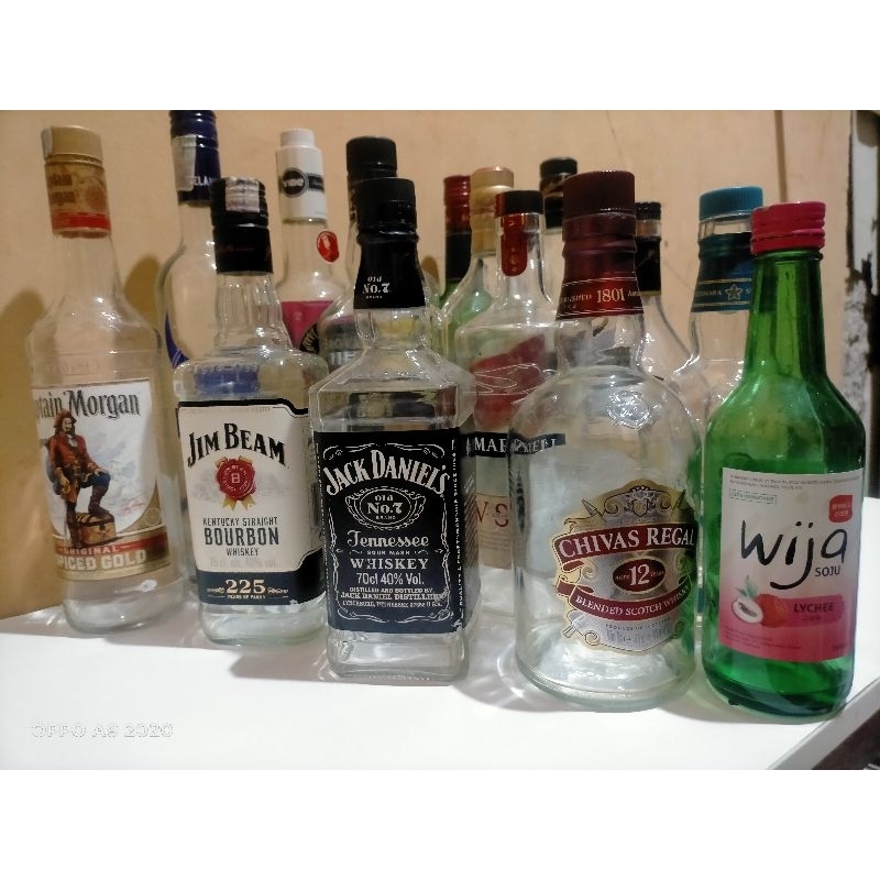 Jual Botol bekas minuman/botol hias/botol pajangan/botol unik/ | Shopee ...