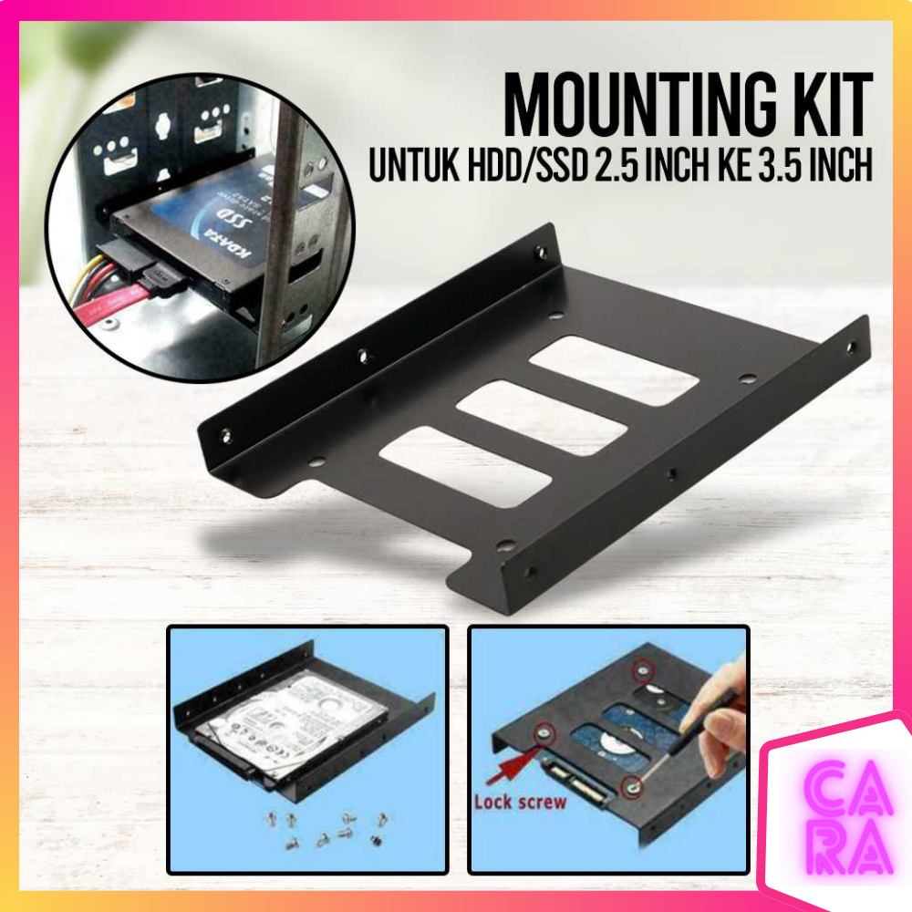 Jual Bracket SSD HDD 2.5 to 3.5 Inch Mounting Kit Enclosure Hardisk ...