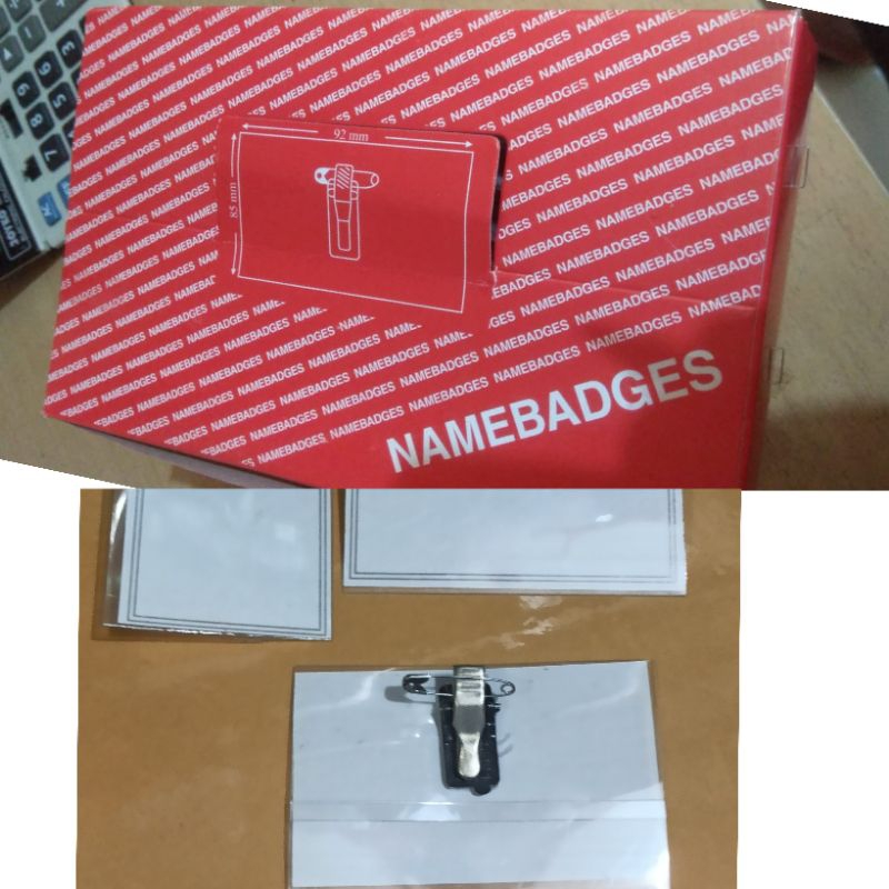 Jual Name tag jepit , peniti PER PAK (50 PCS) | Shopee Indonesia