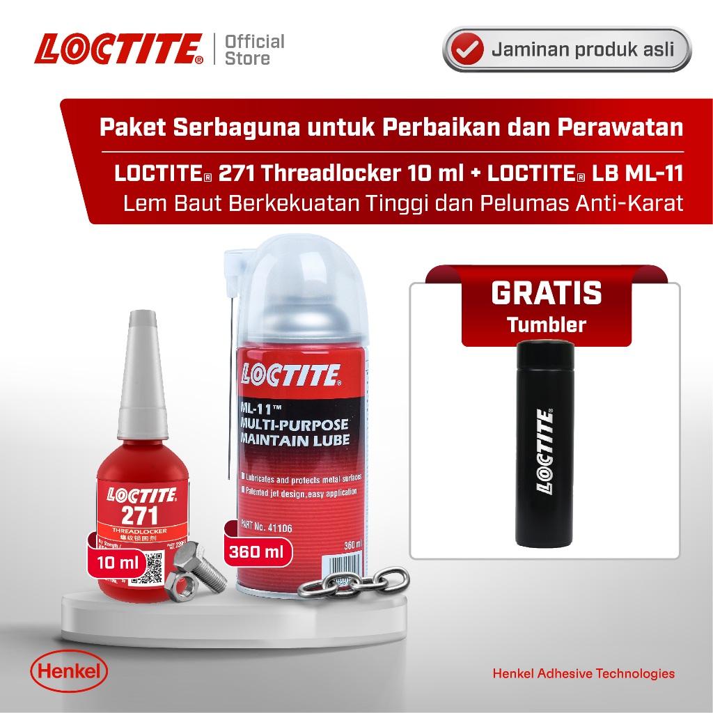 Jual Henkel Loctite 271 Threadlocker Lb Ml 11 Multi Purpose Lubricant