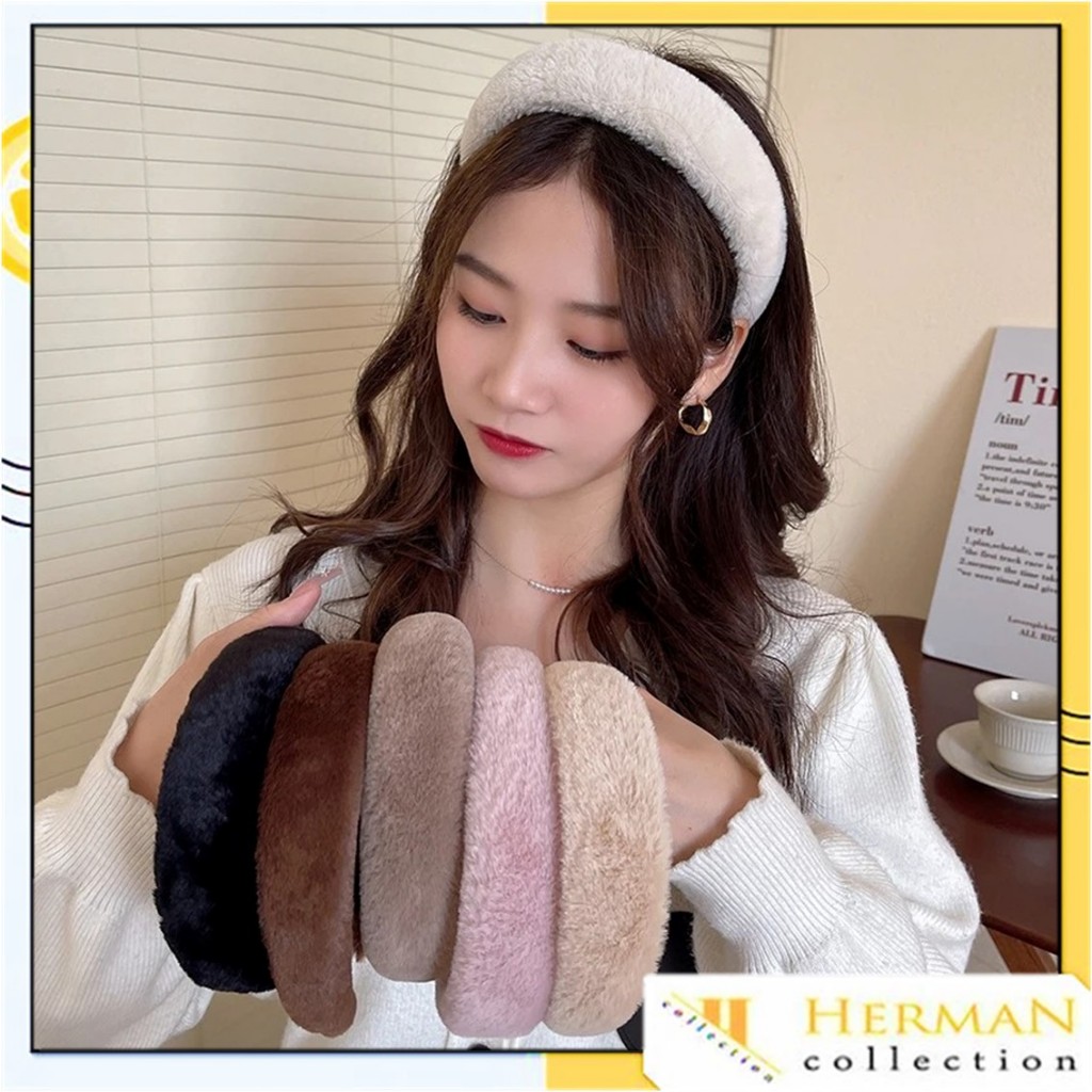 Jual HC Bando Busa Tebal Bulu Bandana Nagita Gigi Bulu-Bulu Gaya Korea ...