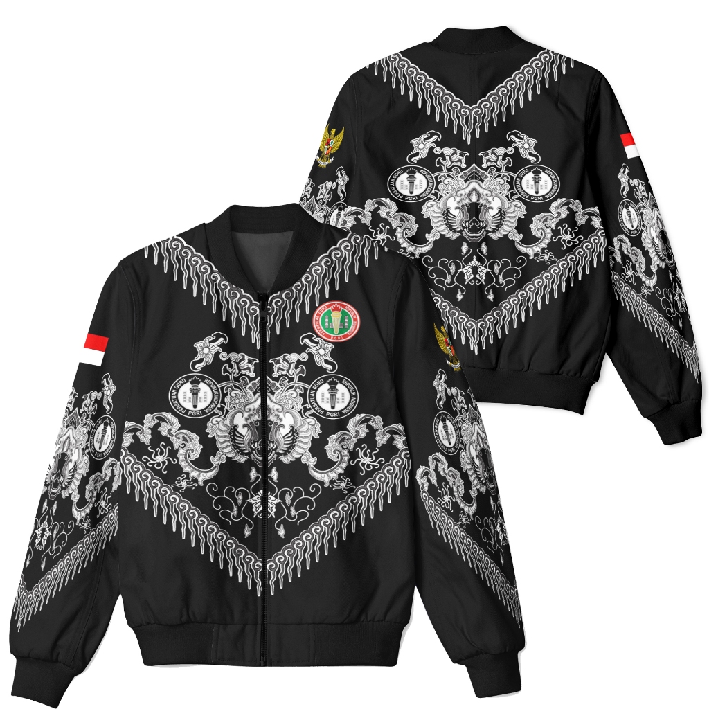 Jual Baju Jaket Pgri Bomber Unisex Motif Batik Guru || Batik Guru PGRI ...