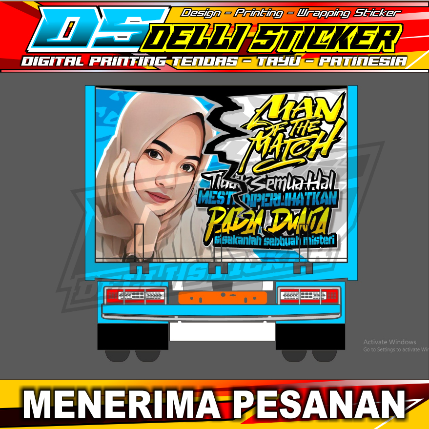 Jual Stiker Bak Belakang Truk Ukuran 200x150cm - Decal Blok Full Pintu ...