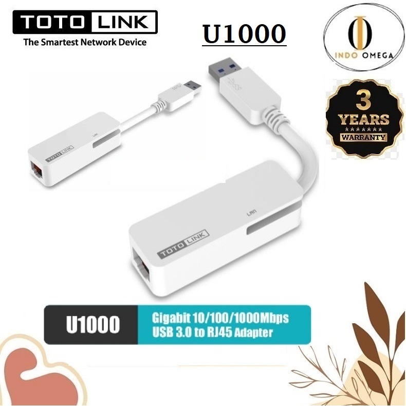 Jual Totolink U1000 Usb 3 0 With Rj45 Gigabit Ethernet Adapter Lan