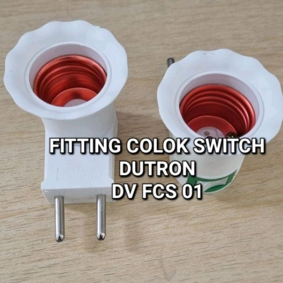Jual Fitting Colok Switch Dutron warna Putih | Shopee Indonesia