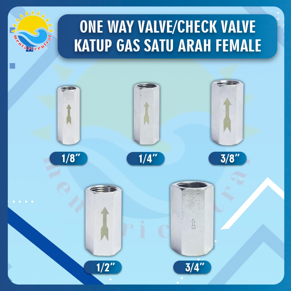 Jual Check valve / one way valve / no return valve 1/4" 1/2'' 1/8'' 3/8 ...