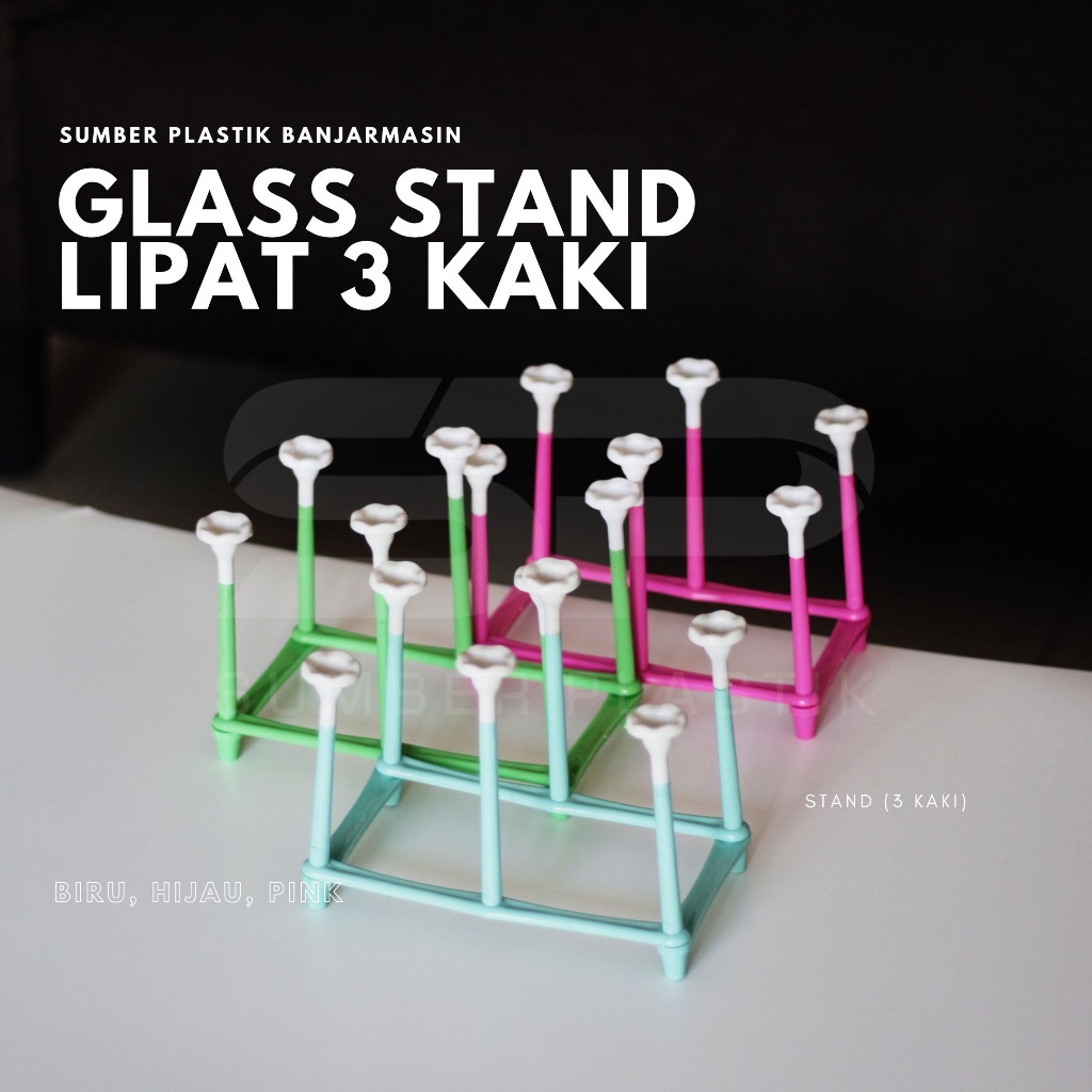 Jual Stand Glass 3 Kaki Lipat Rak Gantungan Gelas Mug Plastik Warna (Satuan) | Shopee Indonesia