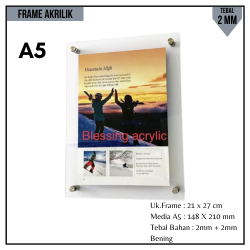 Jual Frame Acrylic A5 2MM / Frame Akrilik A5 2MM / Frame Display A5 2MM ...