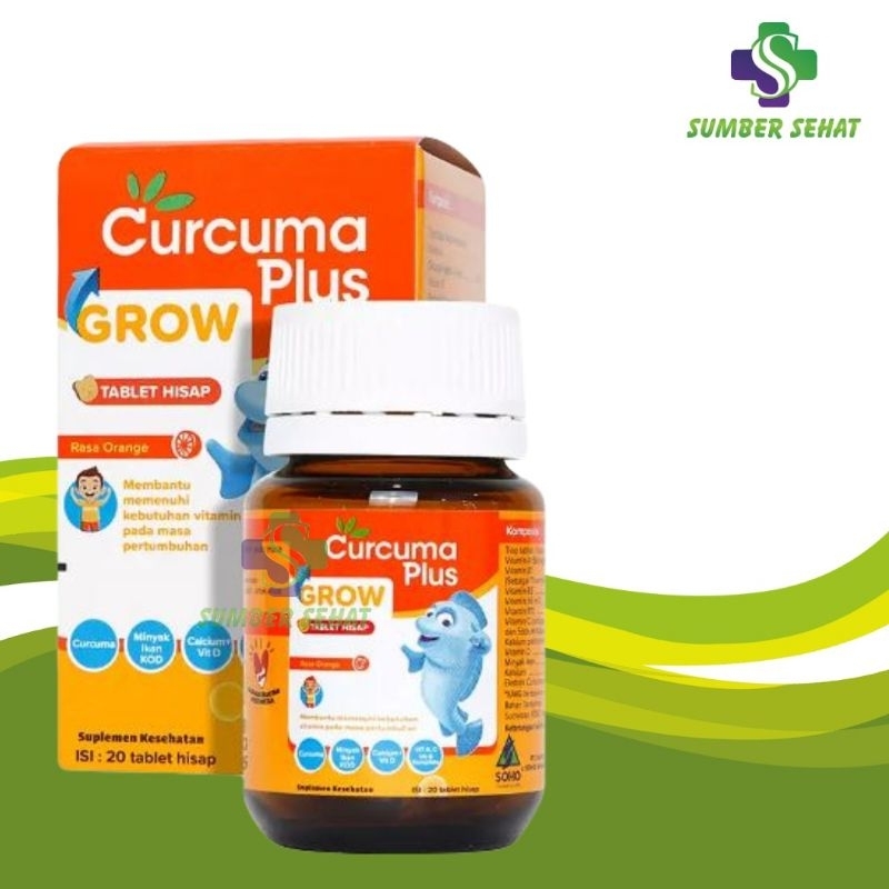 Jual CURCUMA PLUS GROW RASA JERUK BOTOL 20 TABLET | Shopee Indonesia