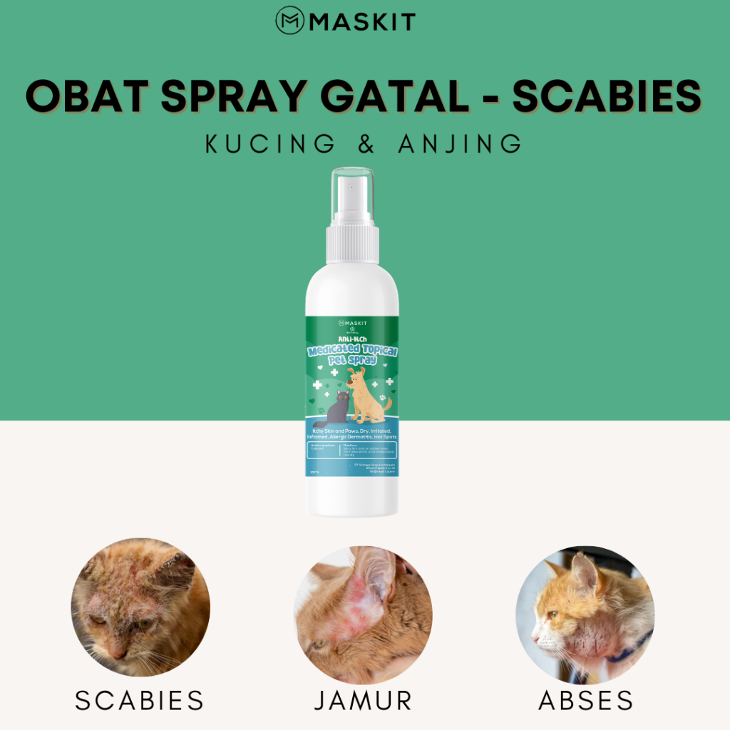 Jual Obat Spray Gatal Scabies Kucing Anjing Jamur Kurap Kulit Tungau ...
