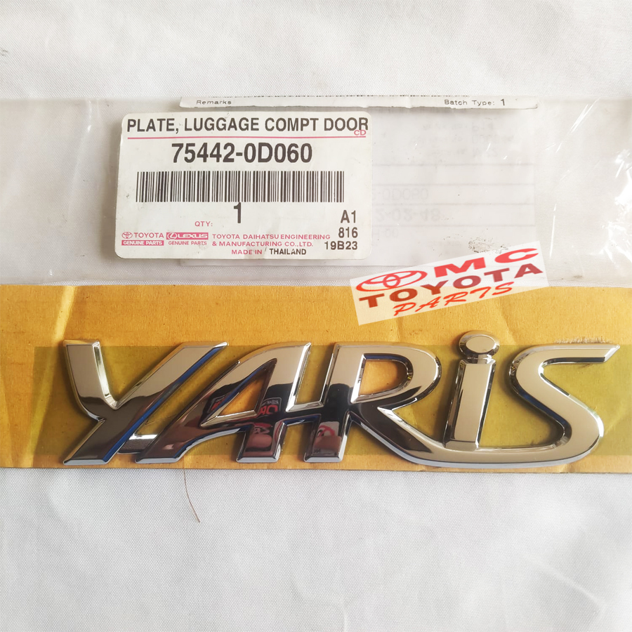Jual Emblem Logo Toyota YARIS di Bagasi Original 75442-0D060 | Shopee ...