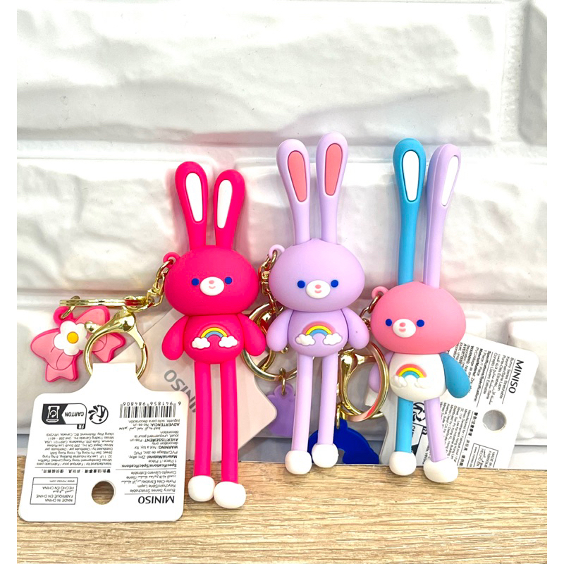 Jual COD Bali Miniso Strawberry Fox Cute Upward-Eared Rabbit Keychain ...