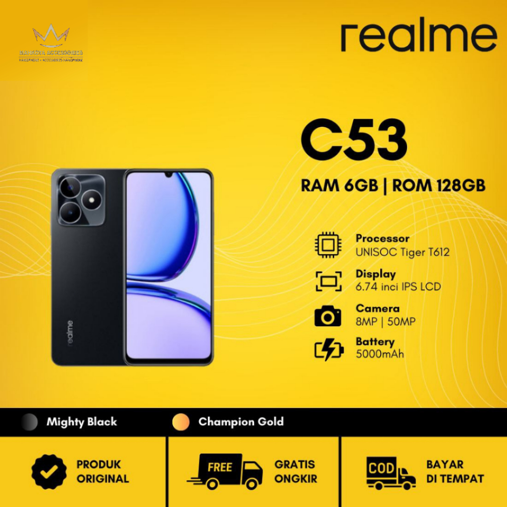 Jual Realme C53 NFC Ram Plus 6+6/128 GB Unisoc Tiger T612 New Original - Garansi Resmi | Shopee ...