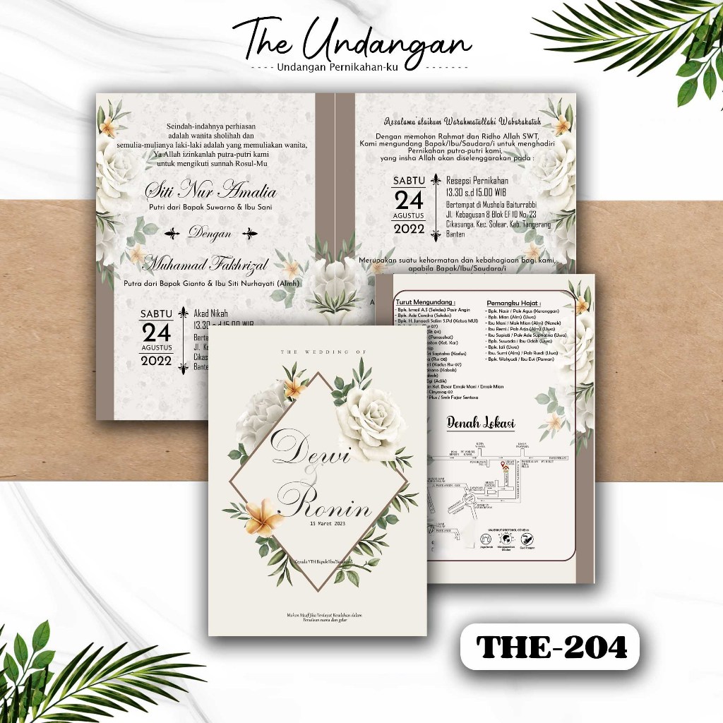 Jual Undangan pernikahan bahan briefcard 200 gsm model semi amplop THE ...